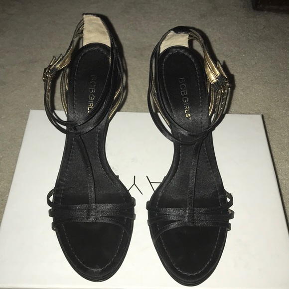 BCBGirls | Shoes | Bcbg Strappy Black Sandals | Poshmark